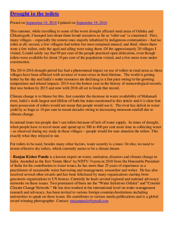(PDF) Drought in the toilets