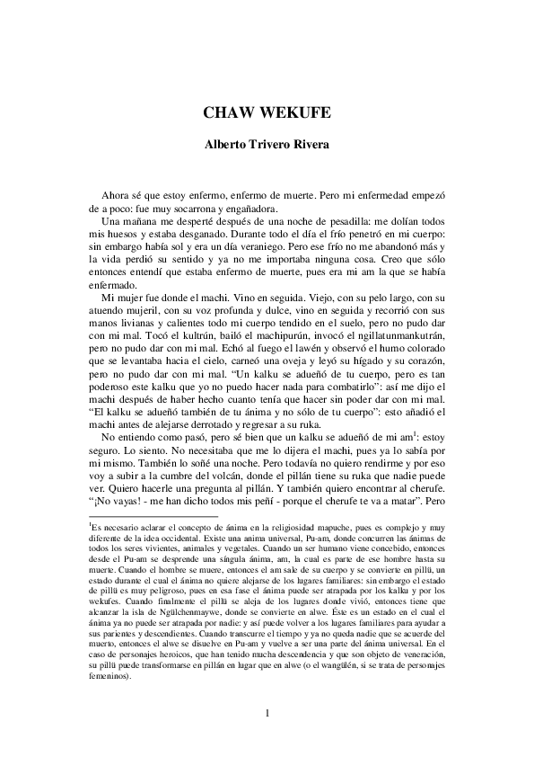 (PDF) CHAW WEKUFE, un epew mapuche para los niños mapuches.