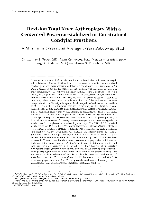 (PDF) 14-Year Median Follow-Up Using the Press-Fit Condylar Sigma ...