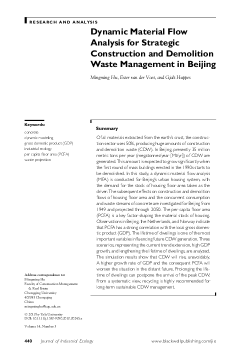 (PDF) Dynamic Material Flow Analysis for Strategic Construction and ...