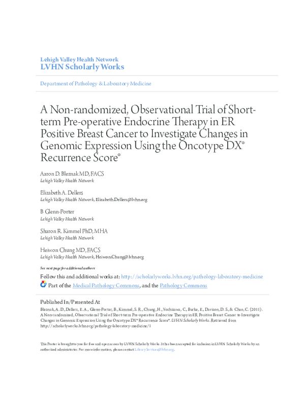 (PDF) A Non-randomized, Observational Trial of Short-term Preoperative ...