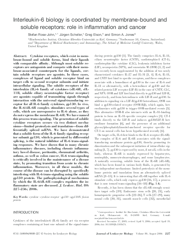 (PDF) Endocytosis of interleukin-6—soluble interleukin-6 receptor complex and its intralysosomal ...