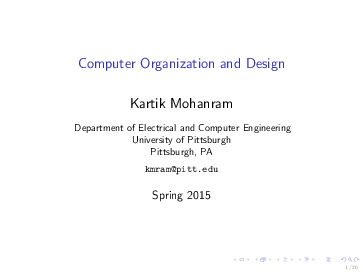 (PDF) Computer Organization and Design