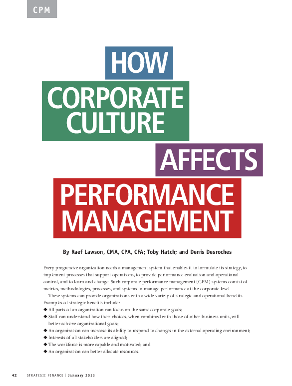 (PDF) How Corporate Culture Affects Performance Management
