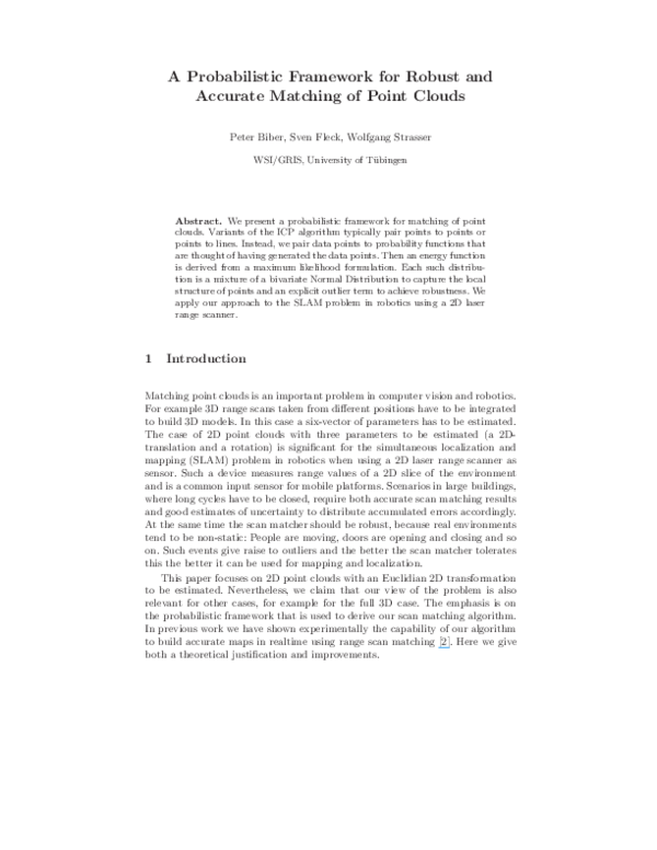 (PDF) A Probabilistic Framework for Robust and Accurate Matching of Point Clouds