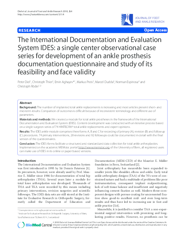 (PDF) The International Documentation and Evaluation System IDES: a ...