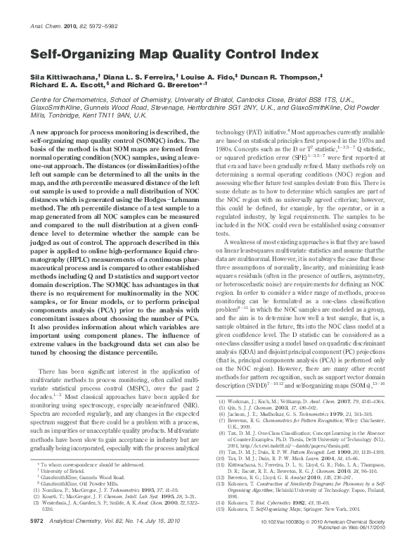(PDF) Self-Organizing Map Quality Control Index