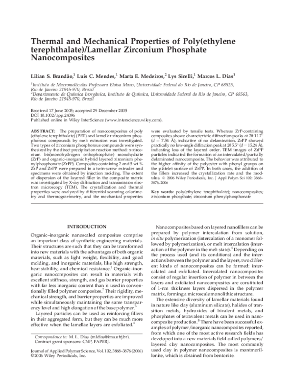 (PDF) Thermal and Mechanical Properties of Polyethylenes Synthesized ...
