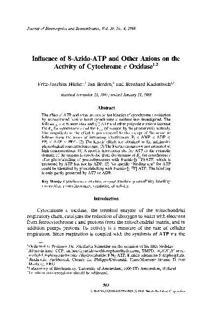 (PDF) Influence of 8-azido-ATP and other anions on the activity of ...