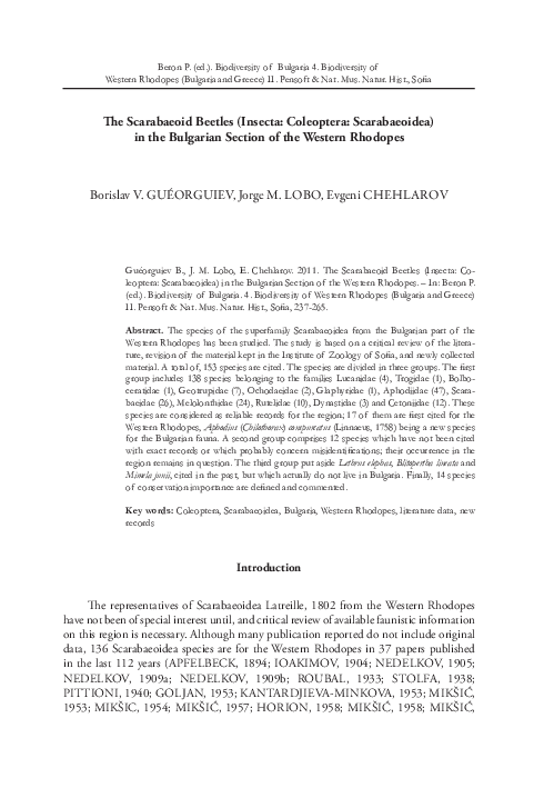 (PDF) The Scarabaeoid Beetles (Insecta: Coleoptera: Scarabaeoidea) in ...