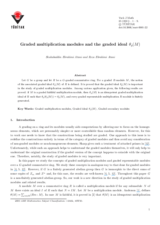 (PDF) Multiplication Modules and the Ideal