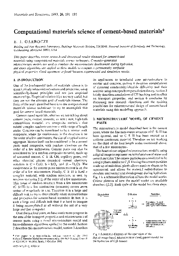 (PDF) Computational materials science of cement-based materials