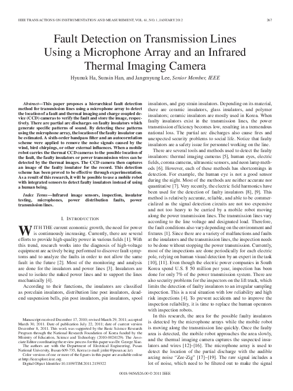 (PDF) Fault Detection on Transmission Lines Using a Microphone Array and an Infrared Thermal ...