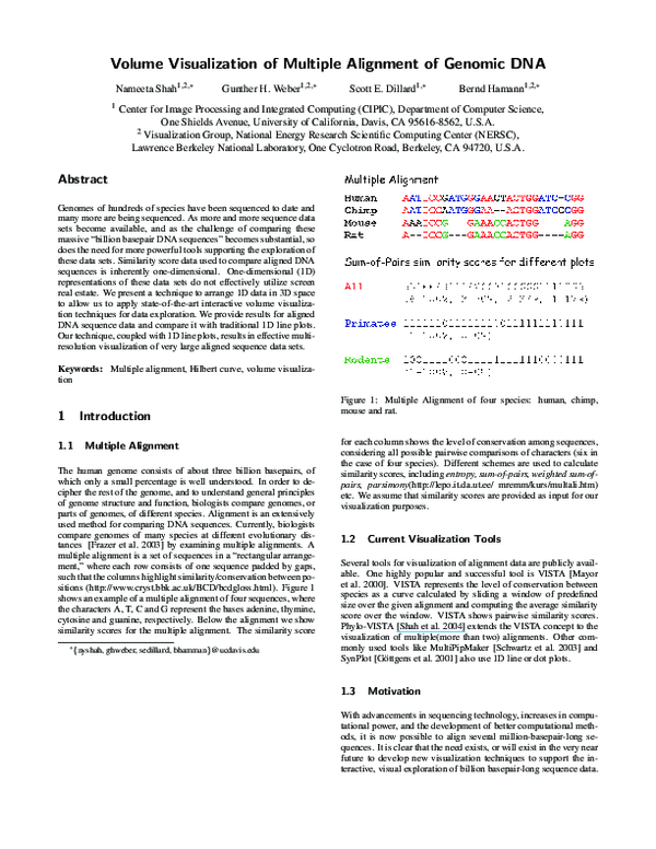 (PDF) Volume Visualization of Multiple Alignment of Large Genomic DNA