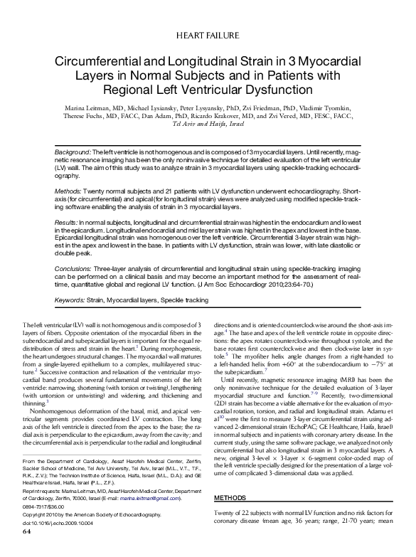 (PDF) Right and Left Ventricular Strain and Strain Rate in Young Adults ...