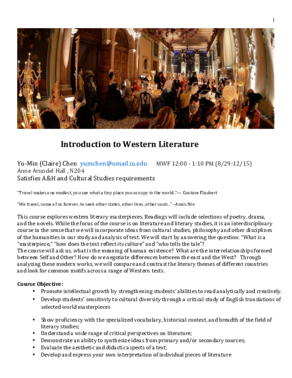 (PDF) Introduction to Western Literature