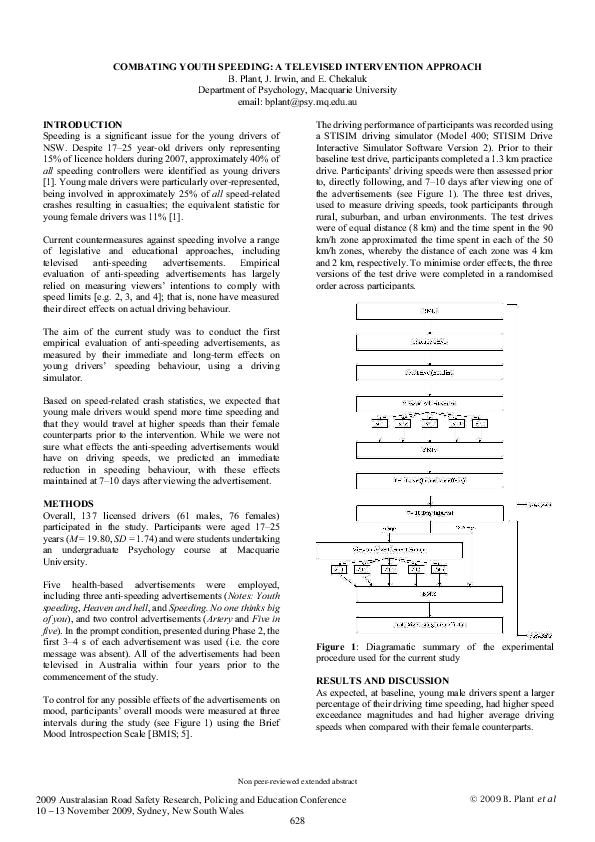 (PDF) Combating Youth Speeding: A Televised Intervention Approach