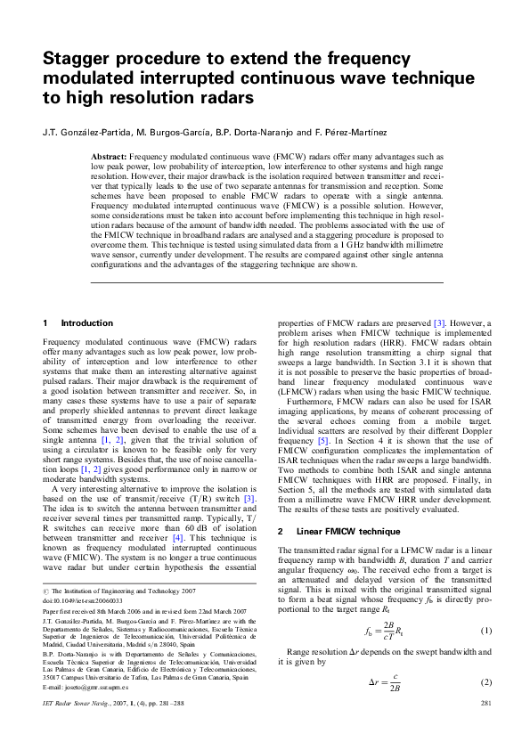 (PDF) Stagger procedure to extend the frequency modulated interrupted ...