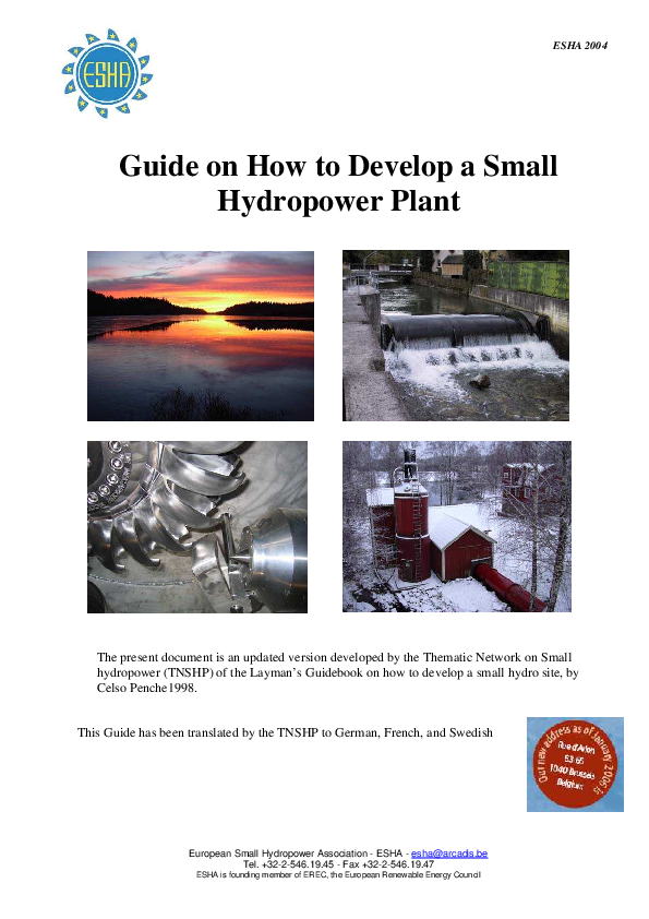 (PDF) Guide on How to Develop a Small Hydropower Plant