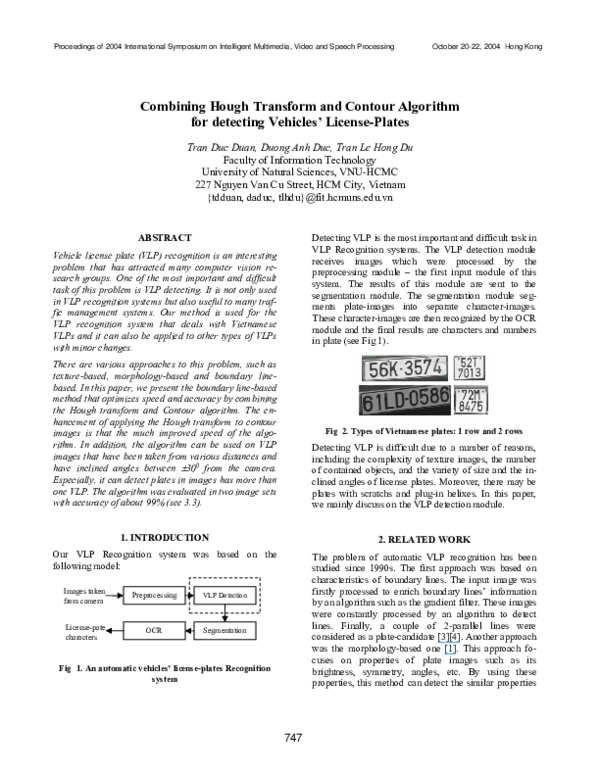 Pdf Combining Hough Transform And Contour Algorithm For Detecting