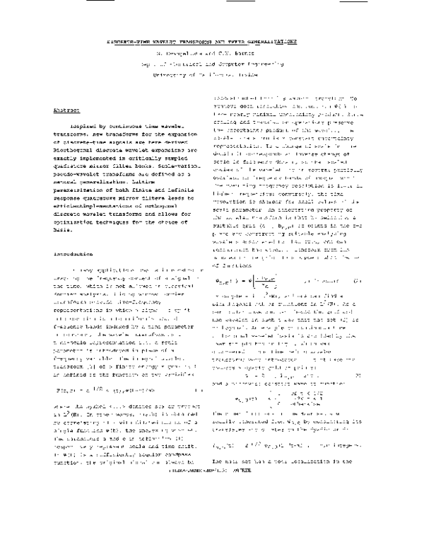 (PDF) Discrete-time wavelet transforms and their generalizations