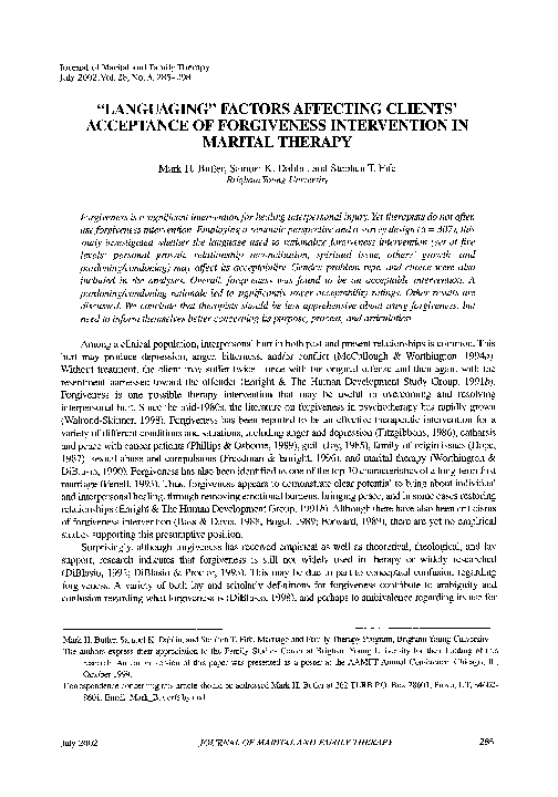 (PDF) LANGUAGING” FACTORS AFFECTING CLIENTS' ACCEPTANCE OF FORGIVENESS ...