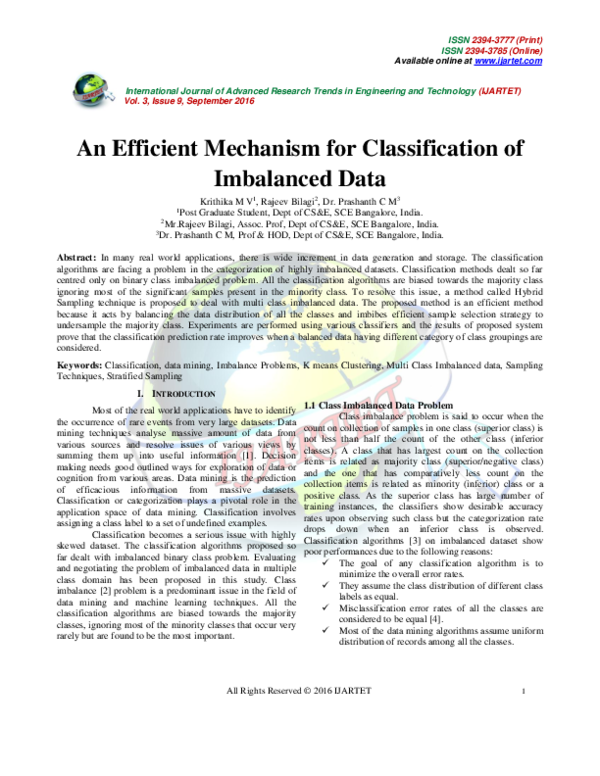 (PDF) A Review on Data Level Approaches for Managing Imbalanced Classification Problem ...