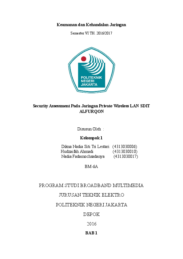 (DOC) TUGAS AKHIR SECURITY ASSESSMENT