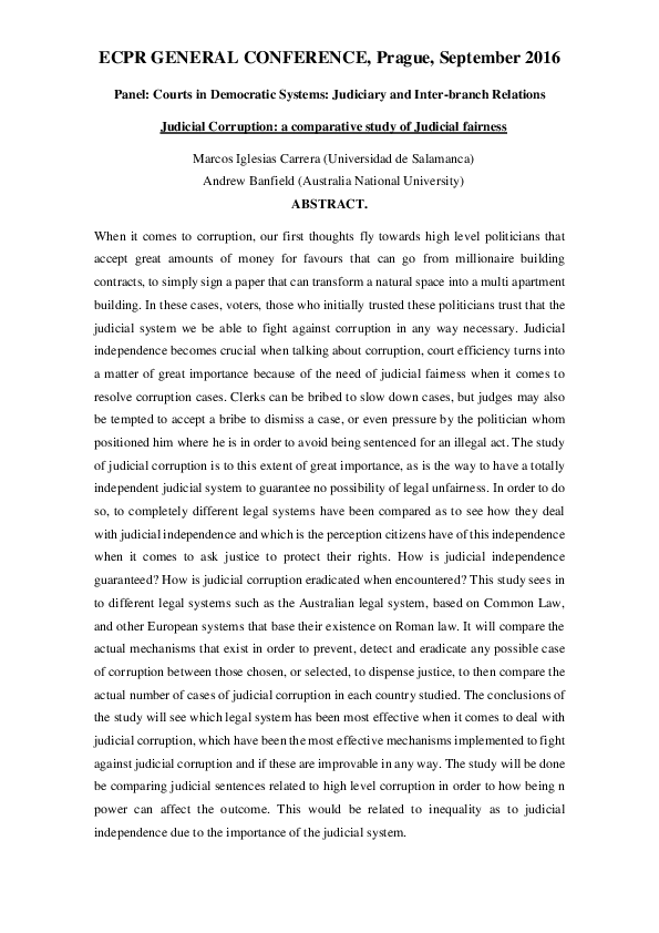(PDF) Judicial Corruption: a comparative study of Judicial fairness