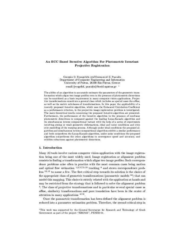 Pdf An Ecc Based Iterative Algorithm For Photometric Invariant