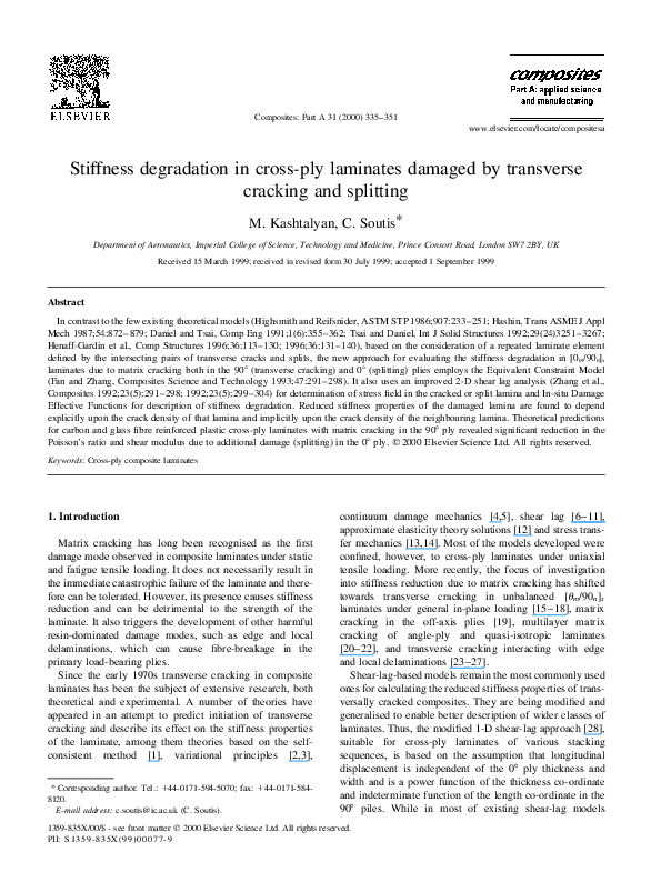 (PDF) Stiffness degradation in cross-ply laminates damaged by ...