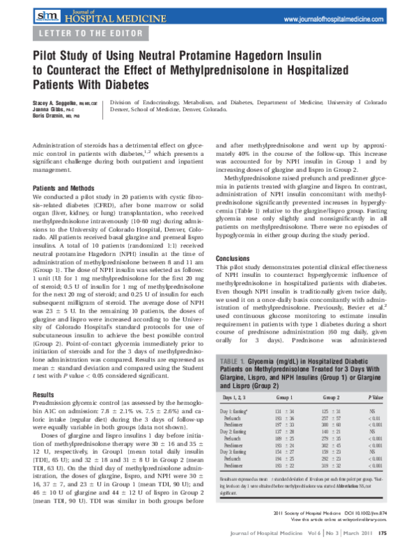 (PDF) Pilot study of using neutral protamine hagedorn insulin to ...