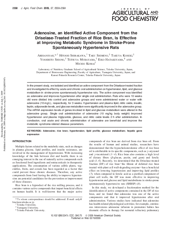 (PDF) Adenosine, an Identified Active Component from the Driselase ...