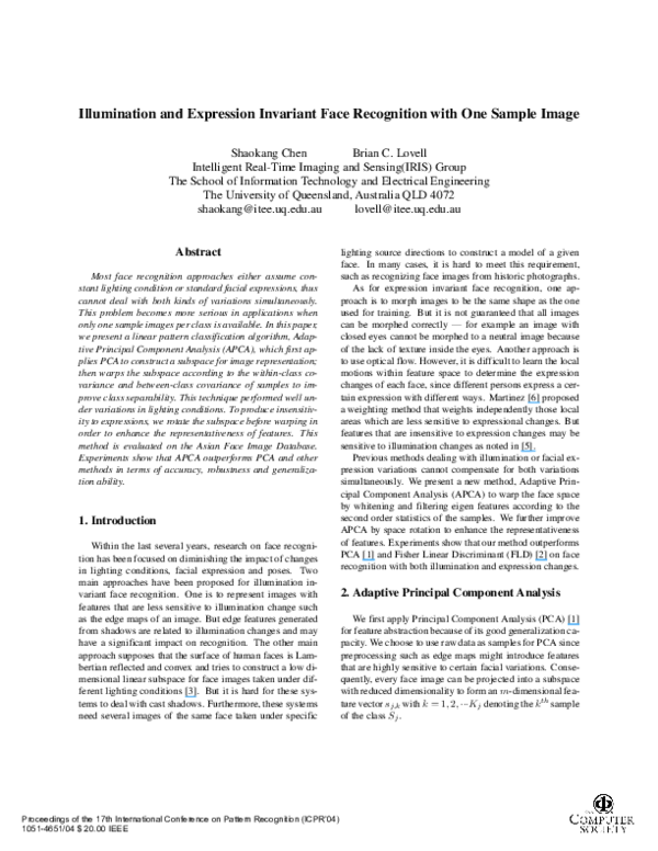 Pdf Illumination And Expression Invariant Face Recognition Using Ssim Based Sparse Representation