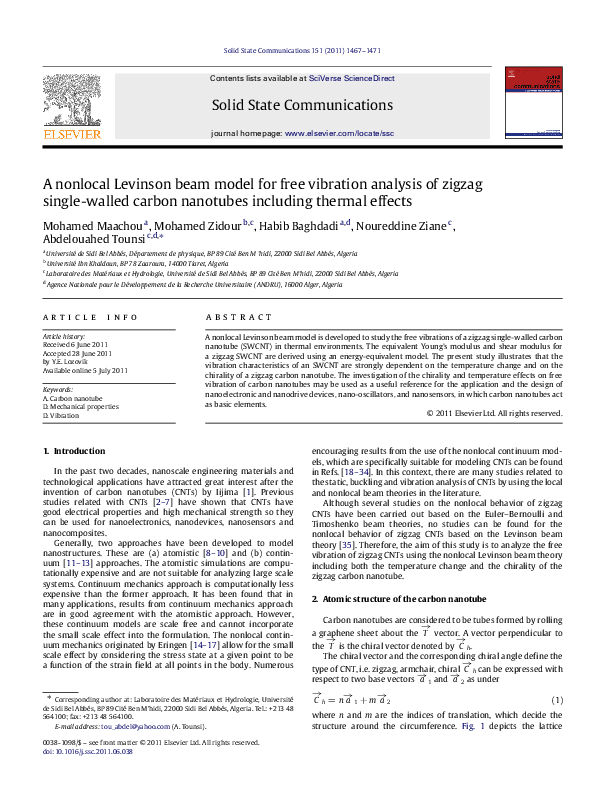 Pdf A Nonlocal Levinson Beam Model For Free Vibration Analysis Of