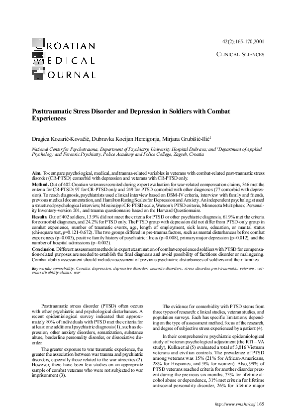 (PDF) Posttraumatic stress disorder and depression in heart ...