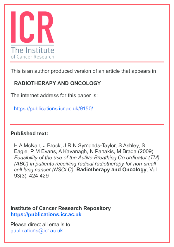 (PDF) Feasibility of the use of the Active Breathing Co ordinator™ (ABC ...