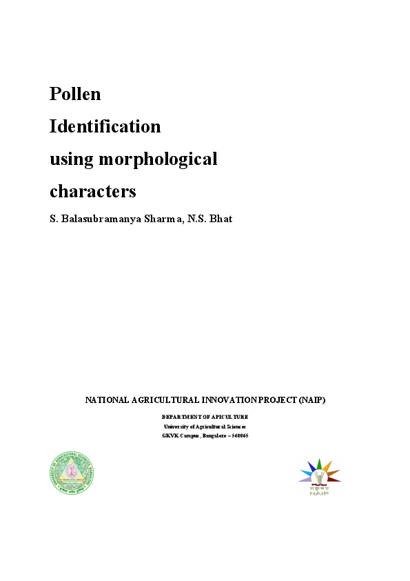Pdf Pollen Identification Using Morphological Characters Unpublished