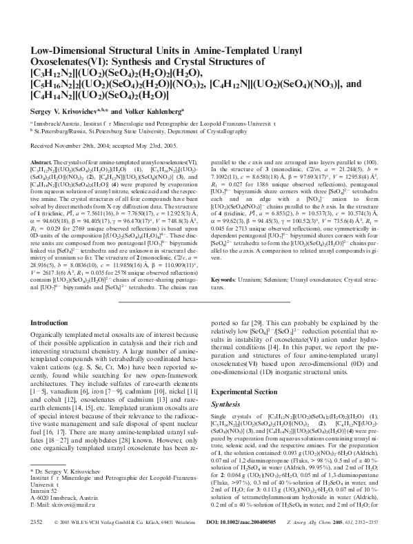 (PDF) Crystal Chemistry and Structural Complexity of Natural and ...