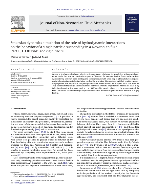 (PDF) Stokesian dynamics simulation of the role of hydrodynamic interactions on the behavior of ...