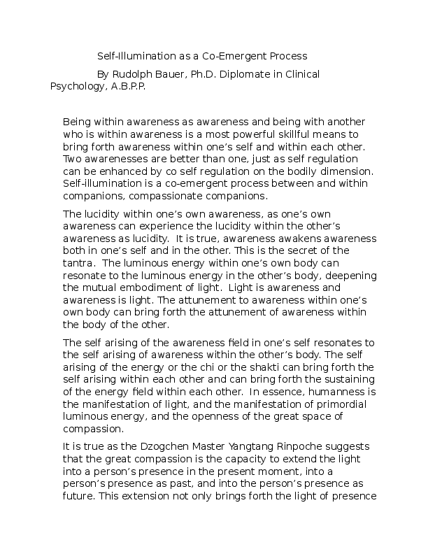 (DOC) Self-Illumination as a Co-Emergent Process