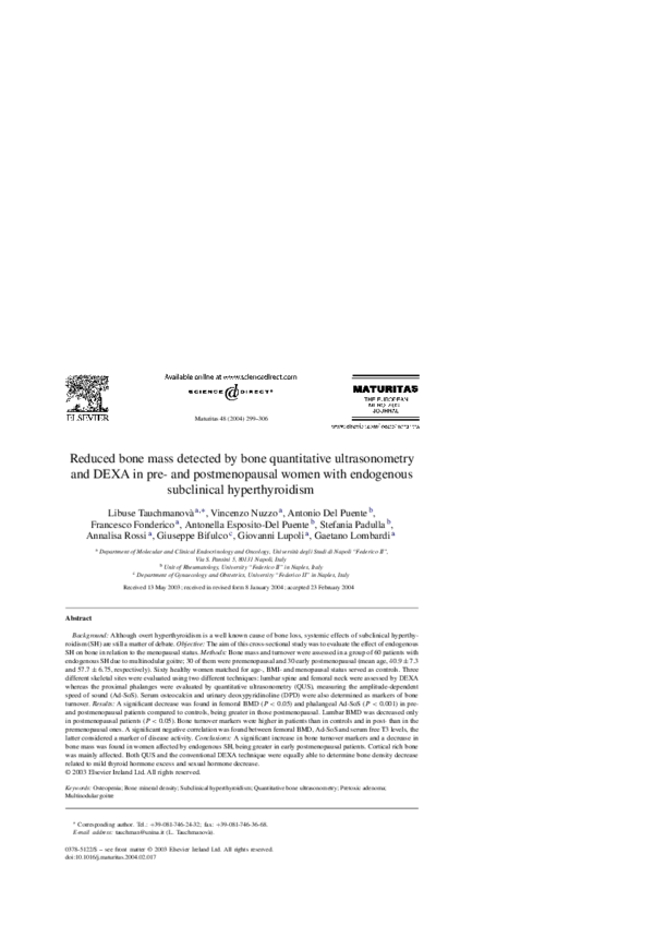 (PDF) Reduced bone mass detected by bone quantitative ultrasonometry ...