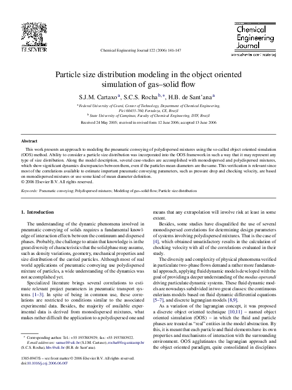 Pdf Particle Size Distribution Modeling In The Object Oriented