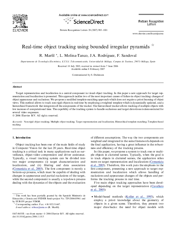 (PDF) Real-time object tracking using bounded irregular pyramids