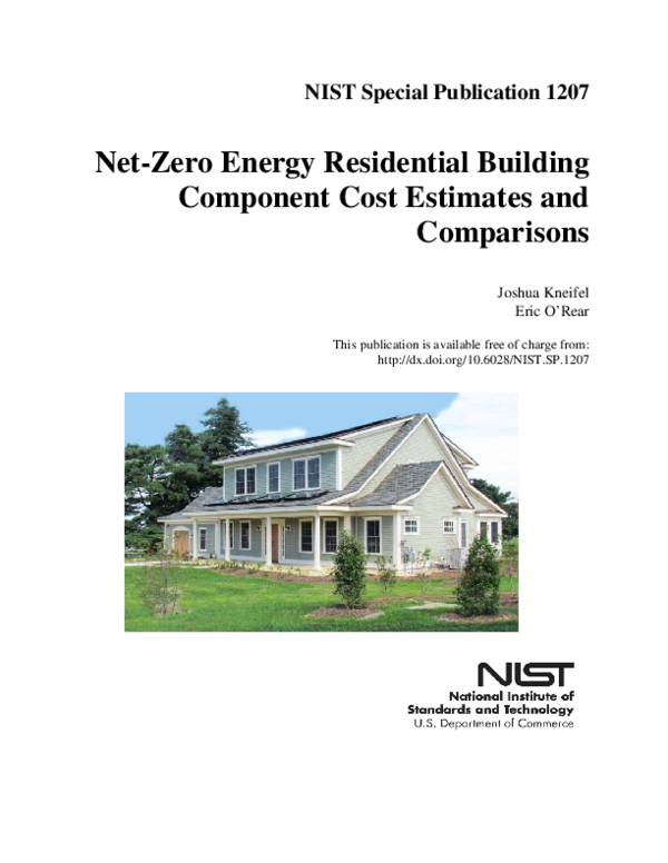 (PDF) Net-Zero Energy Residential Building Component Cost Estimates and ...