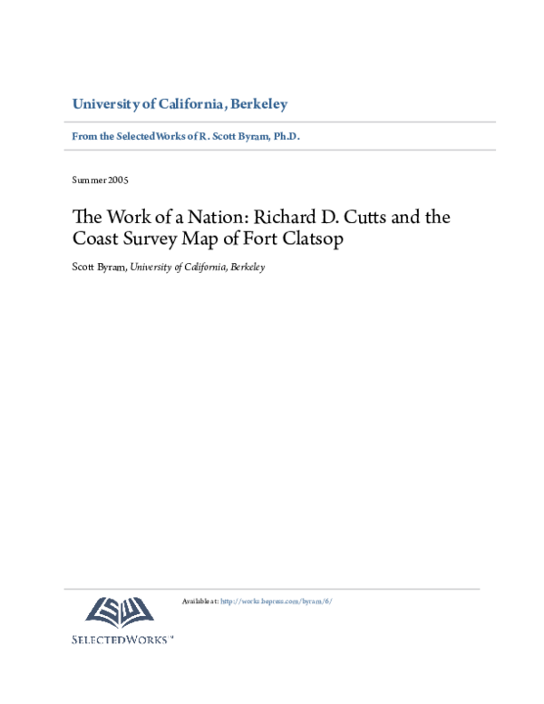 (PDF) The Work of a Nation: Richard D. Cutts and the Coast Survey Map ...