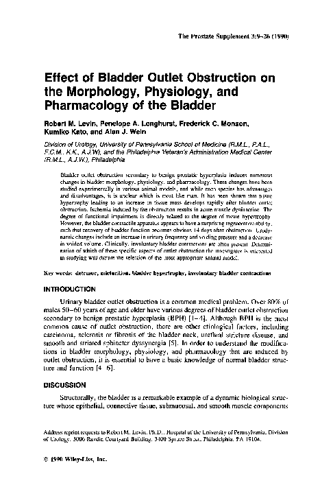 (PDF) Effect of bladder outlet obstruction on the morphology ...