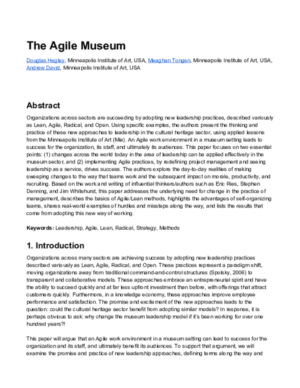 (PDF) The Agile Museum