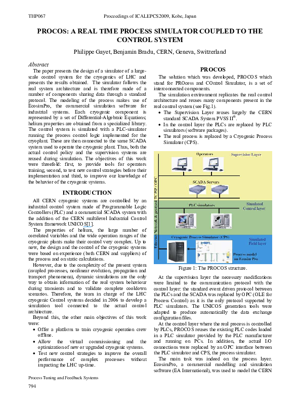 (PDF) Procos: A Real Time Process Simulator Coupled to the Control System