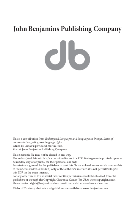 (PDF) A cost-and-benefit approach to language loss